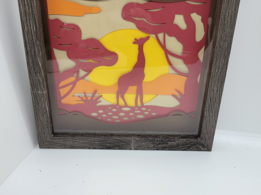 3 dimensional Cardstock Paper Art Giraffe Framed | Beads Upon A Time